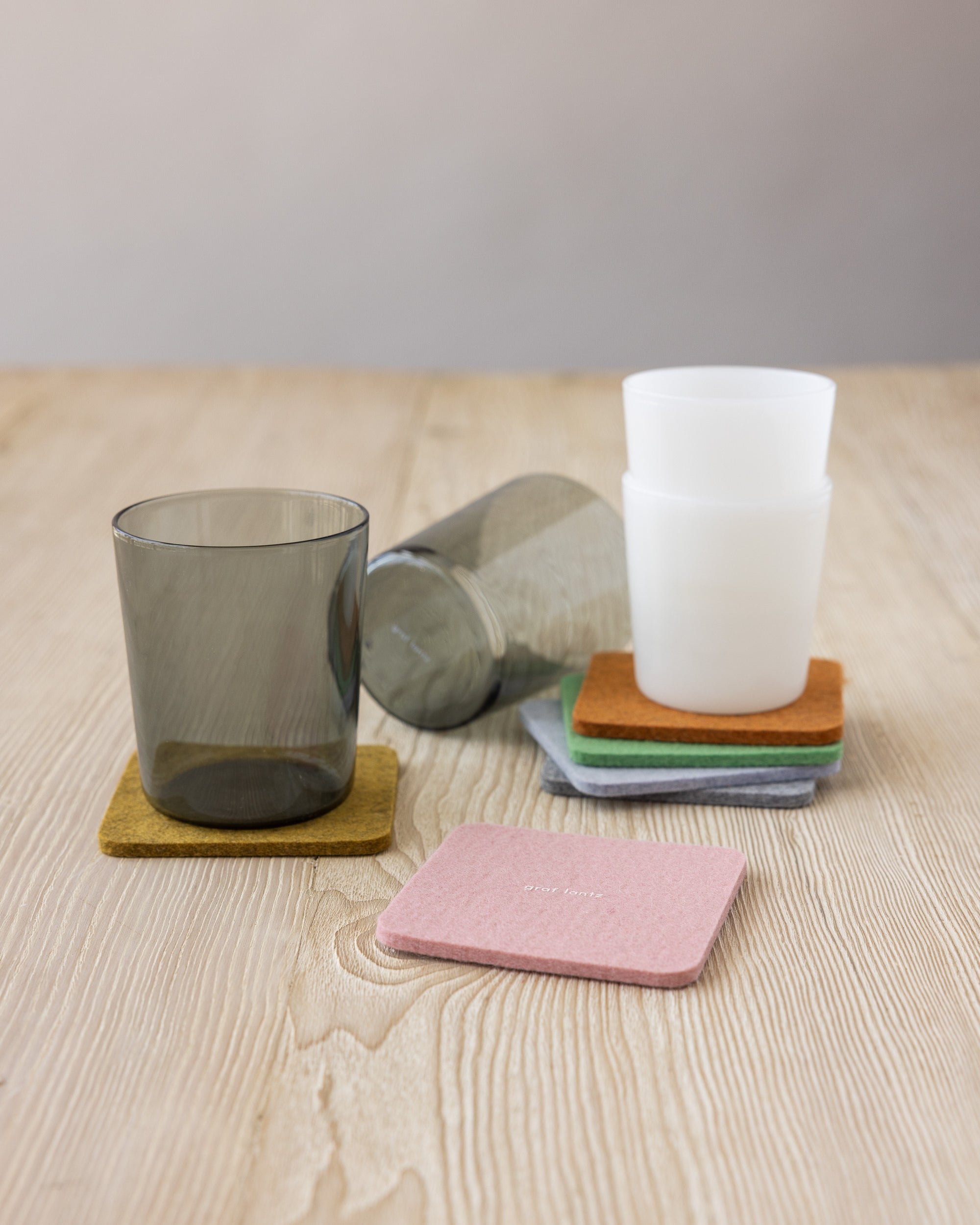 Merino Wool Felt Square Coaster 6 Pack in Desert Sun | Graf Lantz