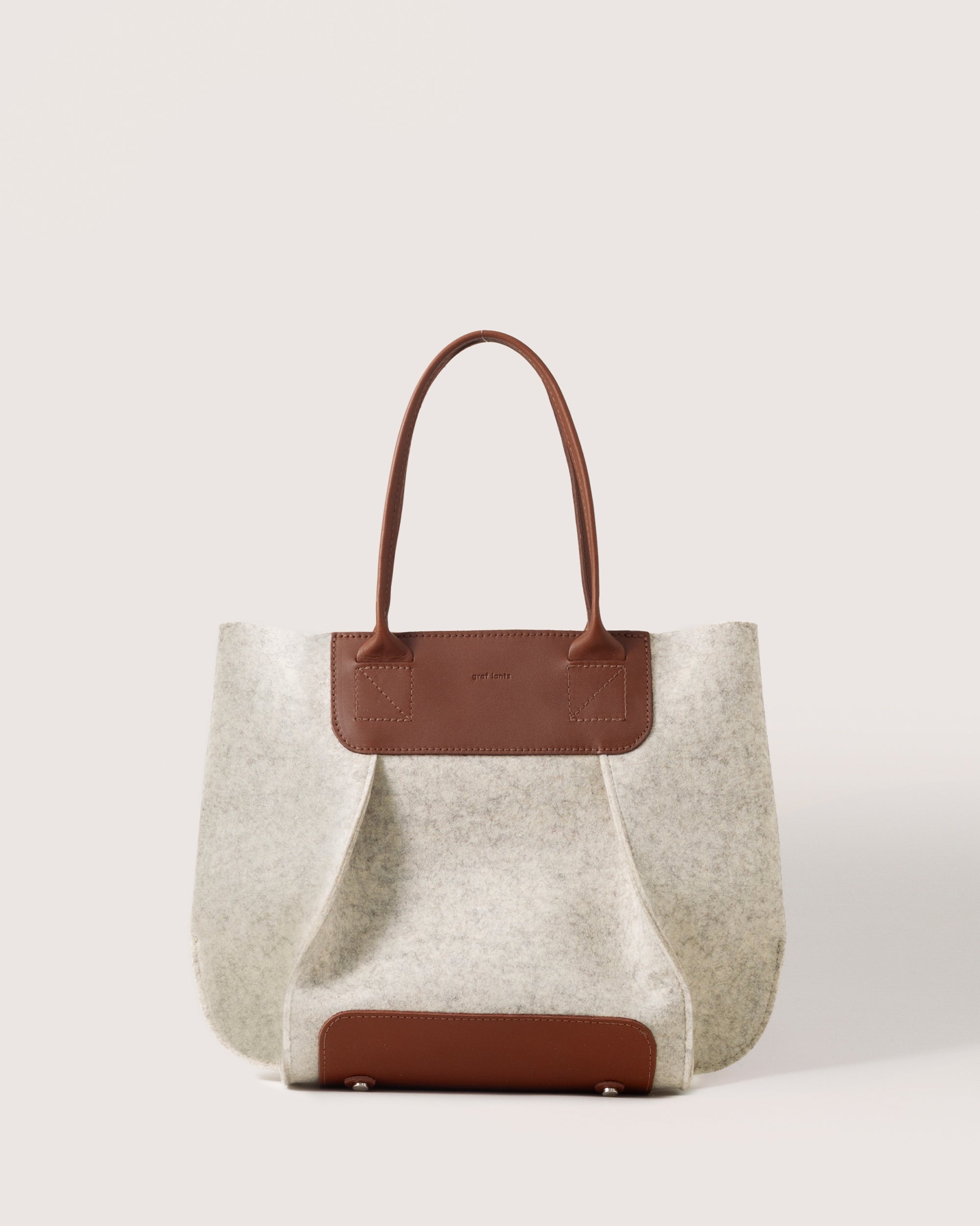 Frankie Merino Wool Felt Crossbody Tote Bag in Charcoal and Black ...