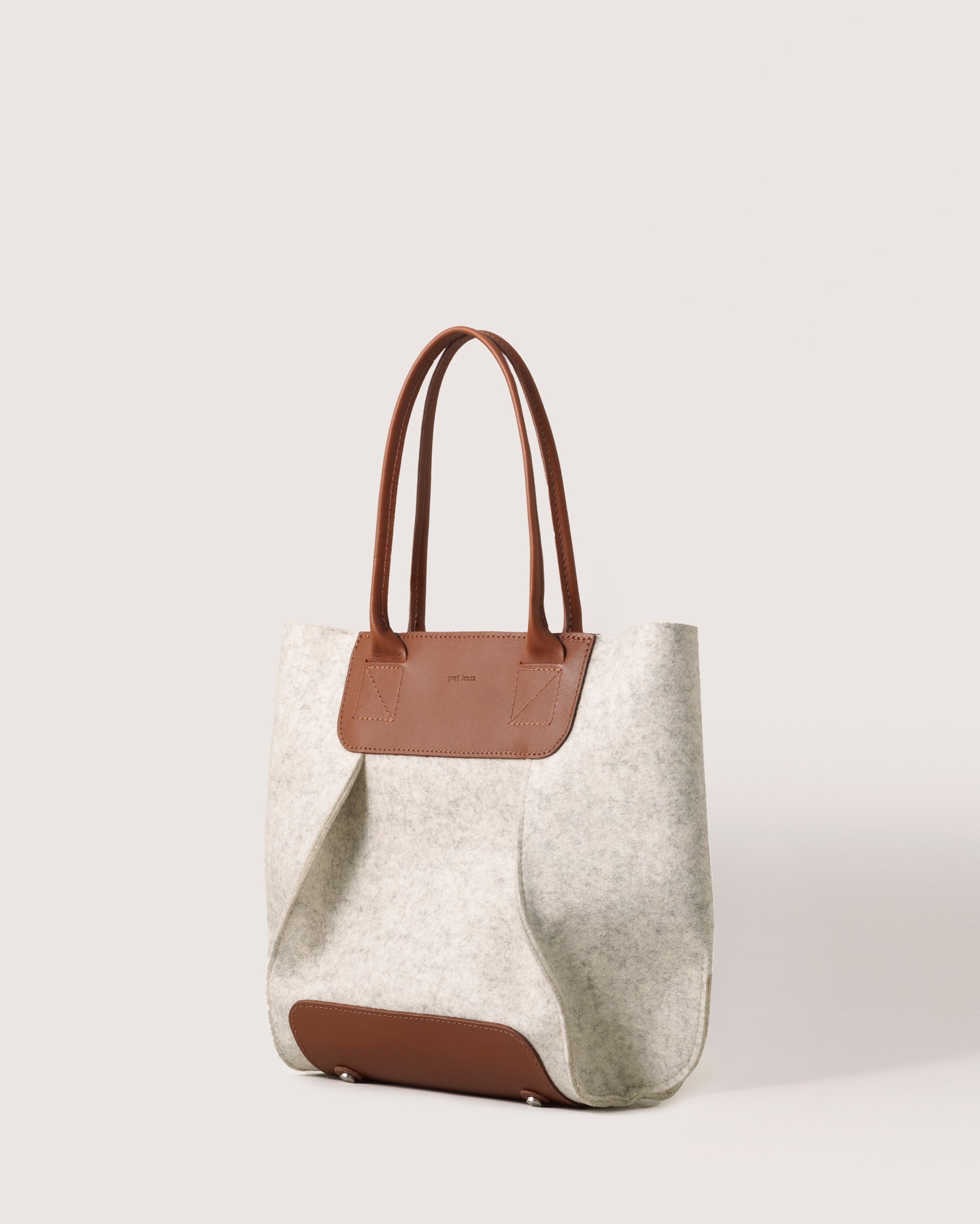 Frankie Merino Wool Felt Crossbody Tote Bag in Charcoal and Black ...