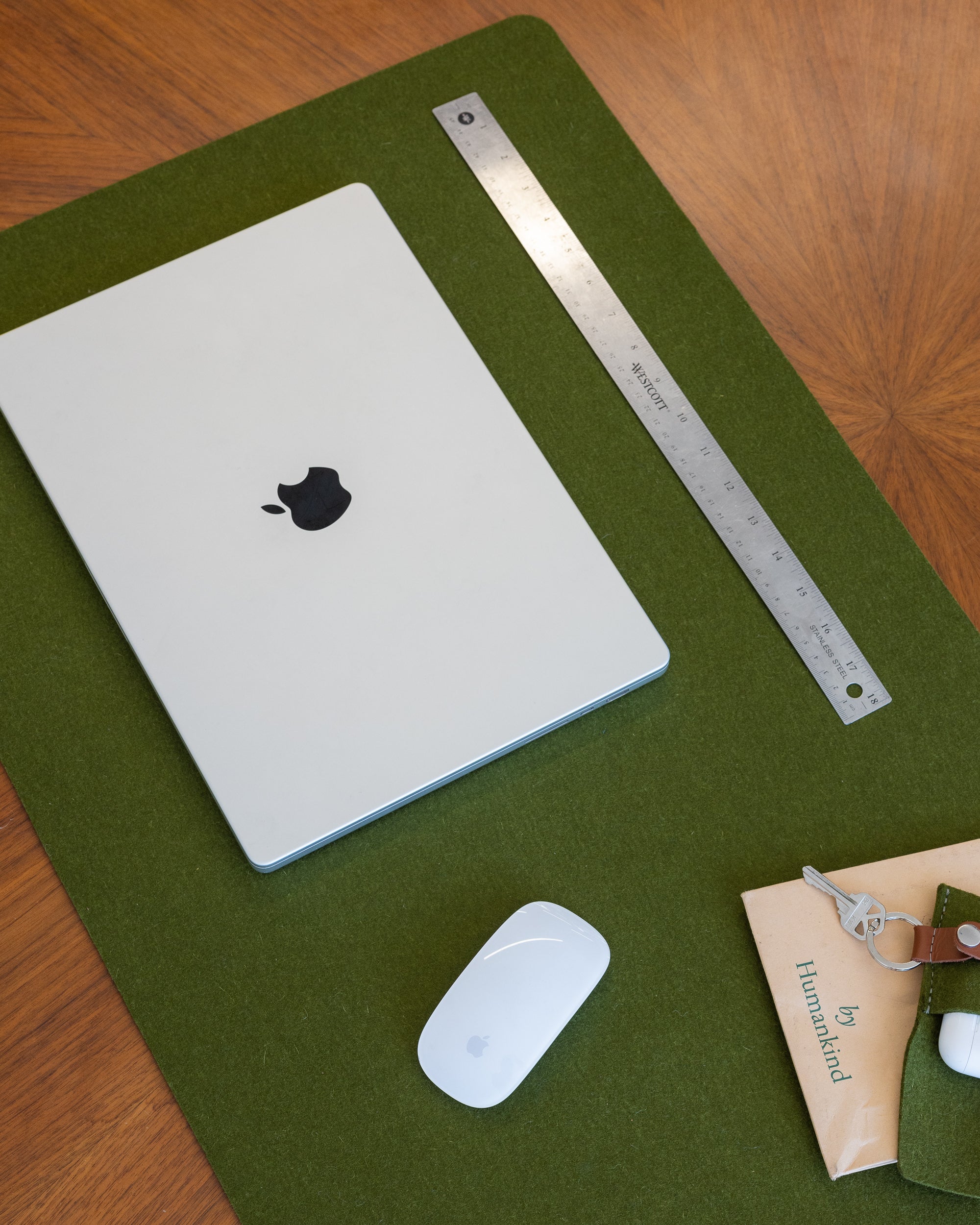 Mosen Merino Wool Felt Workspace Desk Pad in Marine | Graf Lantz