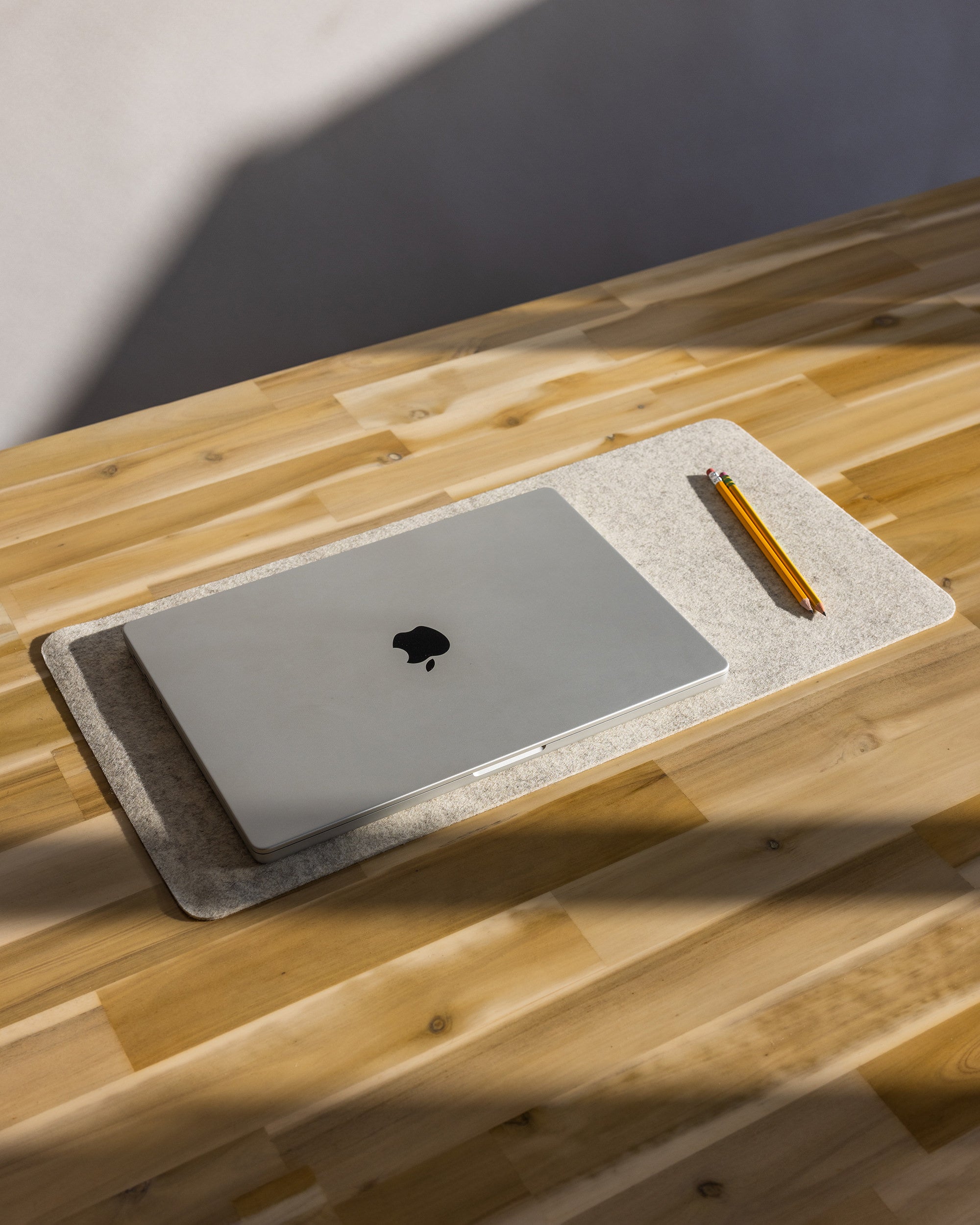 Medium Mosen Merino Wool Felt Workspace Desk Pad in Granite | Graf Lantz