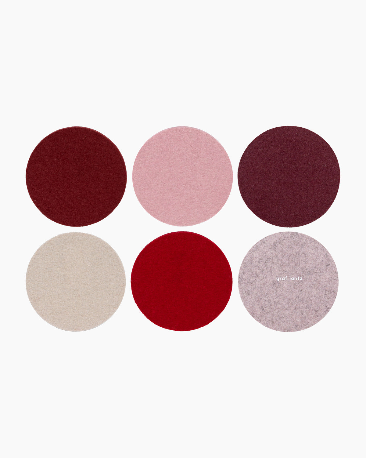 Merino Wool Felt Round Coaster Multi 6 Pack in Rainbow | Graf Lantz