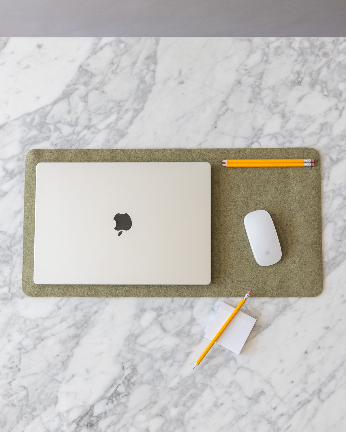 Medium Mosen Merino Wool Felt Workspace Desk Pad in Granite | Graf Lantz